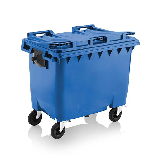 660L Blue Wheelie Bin - 4 Wheeled Efficient Rubbish Bin — getWheelieBins